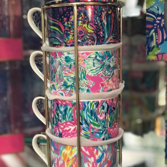 Lilly Pulitzer | Accessories | Lilly Pulitzer 4 Cup Cappuccino Mug Set ...